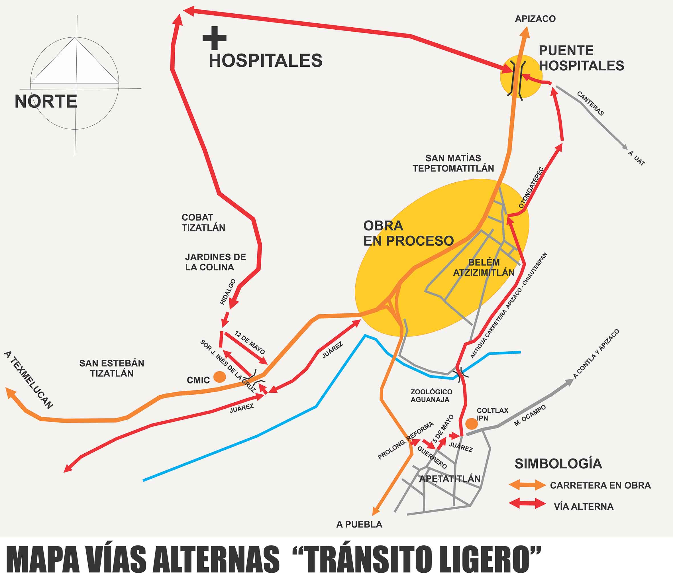 Anuncian rutas alternas por modernización de la vía Tlaxcala-Apizaco ...